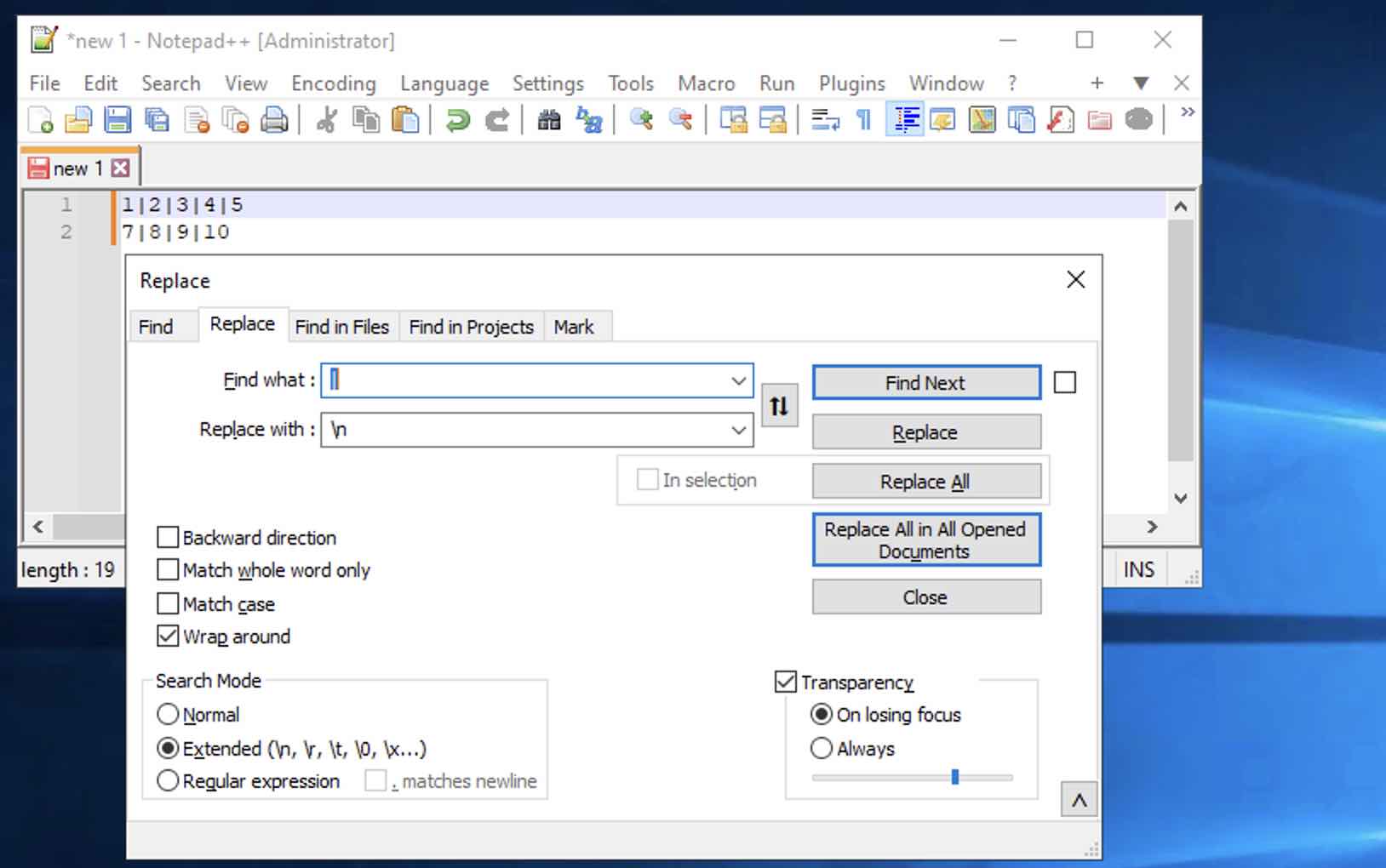 How To Replace Delimiter With New Line In Notepad Code2care